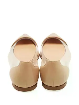 GIANVITO ROSSI Plexi Transparent Ballet Flats - White