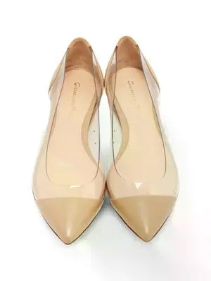 GIANVITO ROSSI Plexi Transparent Ballet Flats - White