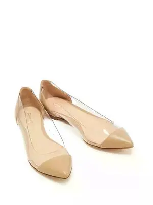 GIANVITO ROSSI Plexi Transparent Ballet Flats - White