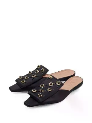 Marni Embellished Pointed-toe Mules