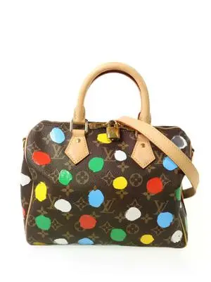 LOUIS VUITTON X Yayoi 25 Speedy Bandouliere Monogram Tote Bag - Brown