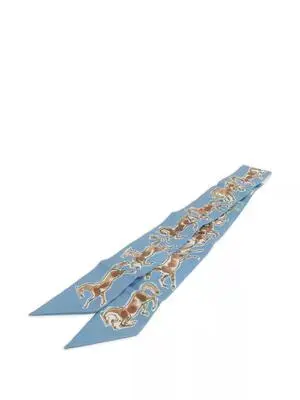 Hermès Horse-print Scarf - Blue