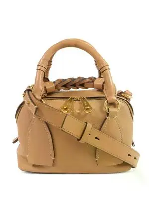 Chloé Small Daria Two-way Calfskin Tote Bag - Brown
