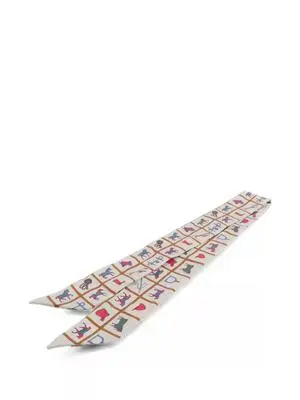Hermès Twilly Equestrian-print Scarf