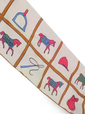 Hermès Twilly Equestrian-print Scarf