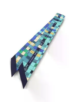Hermès Print Silk Scarf - Blue