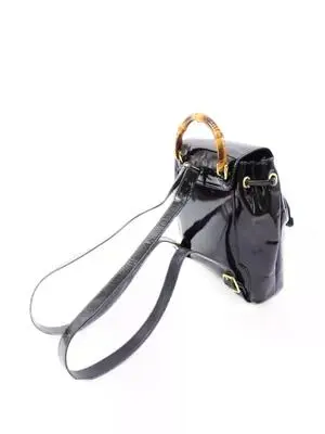 Gucci Mini Bamboo Patent Leather Backpack