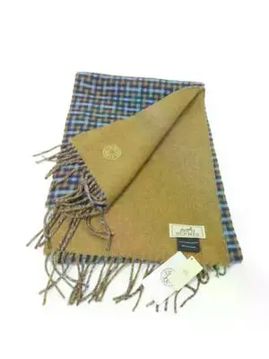 Hermès Check Fringe Scarf
