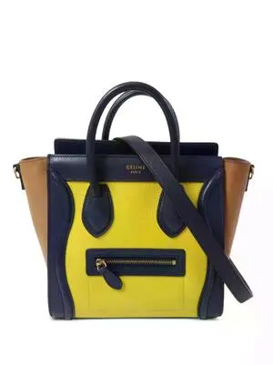 Celine Nano Luggage Leather Tote Bag - Yellow