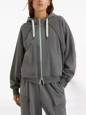 Brunello Cucinelli Zip-up Cotton Hoodie - Grey