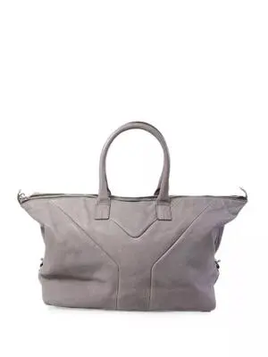 Saint Laurent Panelled Leather Tote Bag - Grey