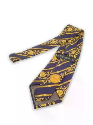 Dior Silk Floral Tie - Blue