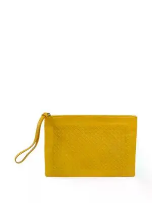 Bottega Veneta Intrecciato Leather Clutch Bag - Yellow