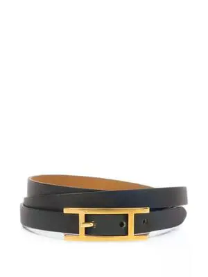 Hermès Hapi 3 Leather Bracelet - Black