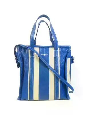 Balenciaga Bazaar Shopper Leather Tote Bag - Blue