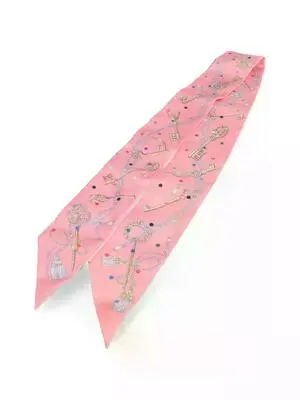 Hermès Twilly Key-print Scarf - Pink