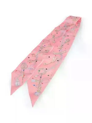Hermès Twilly Key-print Scarf - Pink