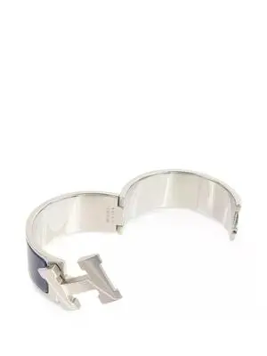 Hermès Tone Enamel H Logo Clac Bracelet - Silver