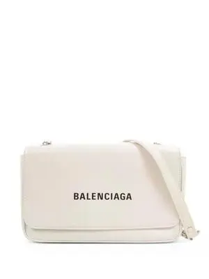Balenciaga White Leather Shoulder Bag - Neutrals