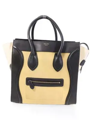 Celine Mini Luggage Leather Tote Bag - Neutrals