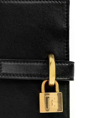 Balmain Padlock-detail Calf Leather Wallet - Black