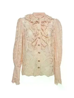 Zimmermann Ruffle Sheer Lace Blouse