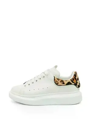 Alexander McQueen Oversized Low-top Sneakers With Leopard Print Heel Tab - White