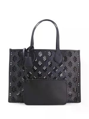 Gucci Gg Debossed Laser Cut Leather Medium Tote Bag