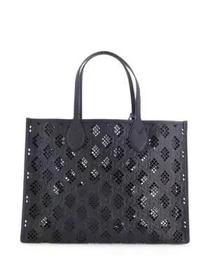 Gucci Gg Debossed Laser Cut Leather Medium Tote Bag