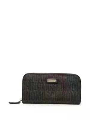 Moschino Monogram Zip-around Continental Wallet - Brown