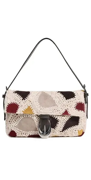 Staud Harlow Shoulder Bag - Suede Patchwork