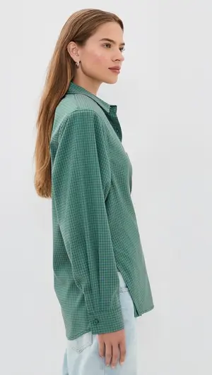 Lioness Notting Hill Plaid Shirt With Padded Shoulders And Split Hem