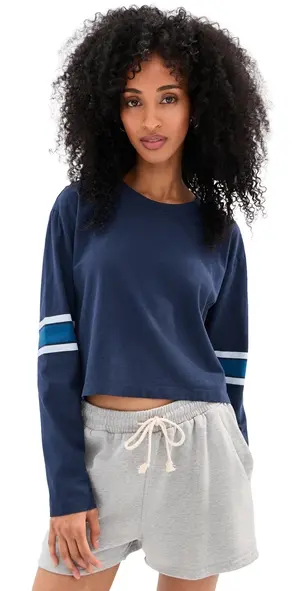 STATE & LAKE Long Sleeve Baller Tee - Navy
