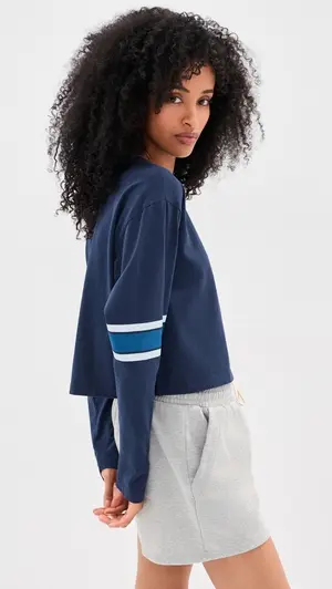 STATE & LAKE Long Sleeve Baller Tee - Navy