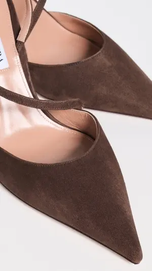 AQUAZZURA Dynasty Suede Slingback Pumps - Espresso