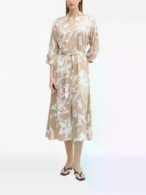 Joseph Ribkoff Floral Print Belted Midi Dress