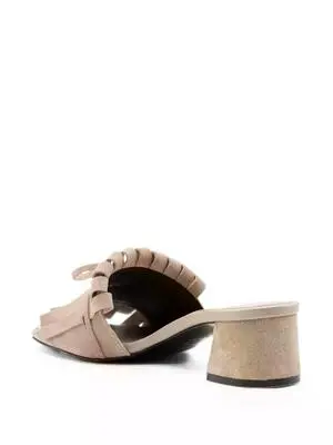 DONNARÌ Fringe Detail Heeled Sandals