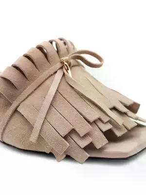 DONNARÌ Fringe Detail Heeled Sandals