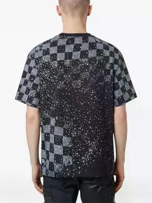 GUAPI Checkerboard-pattern Rhinestone-embellished T-shirt