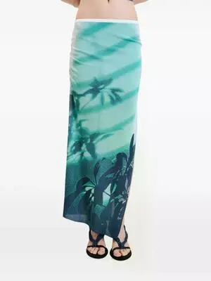Ph5 Lina Ruched Midi Skirt - Green