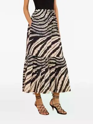 Ulla Johnson Shibori-print Midi Skirt - Black