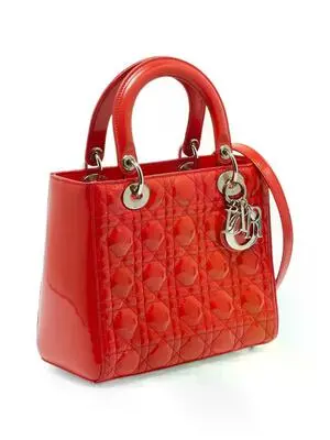 Dior 2012 Medium Lady Cannage Tote Bag - Red