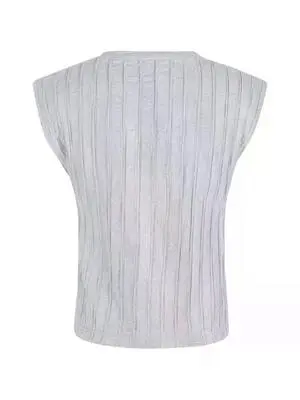 IRO PARIS Pleated Sleeveless Crewneck Top - Grey