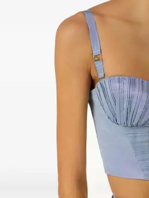 Elisabetta Franchi Sweetheart Neck Striped Top