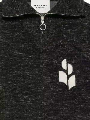 MARANT ETOILE Koxy Logo Intarsia Zip-up Sweater