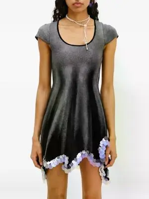 Ph5 Sequin Embellished Wavy Hem Mini Dress
