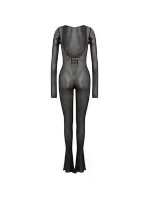 DONDUP Ribbed-knit Open-back Jumpsuit