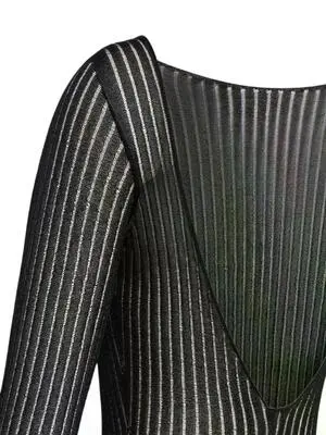 DONDUP Ribbed-knit Open-back Jumpsuit