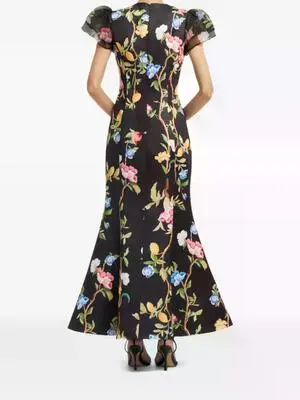 LEO LIN Sofia Floral-print Puff-sleeve Maxi Dress