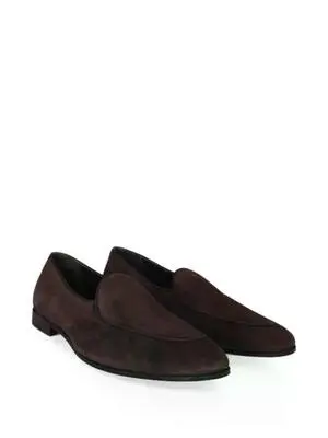 Eleventy Almond Toe Suede Loafers